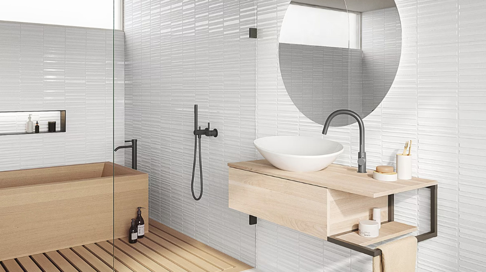 10 Beautiful Ways To Incorporate Trendy Fluted Tile Into Your Bathroom