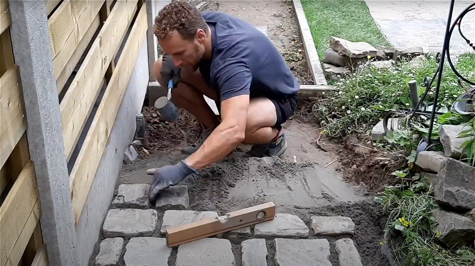 DIY A Charming & Affordable Backyard Pathway Using Cobblestones