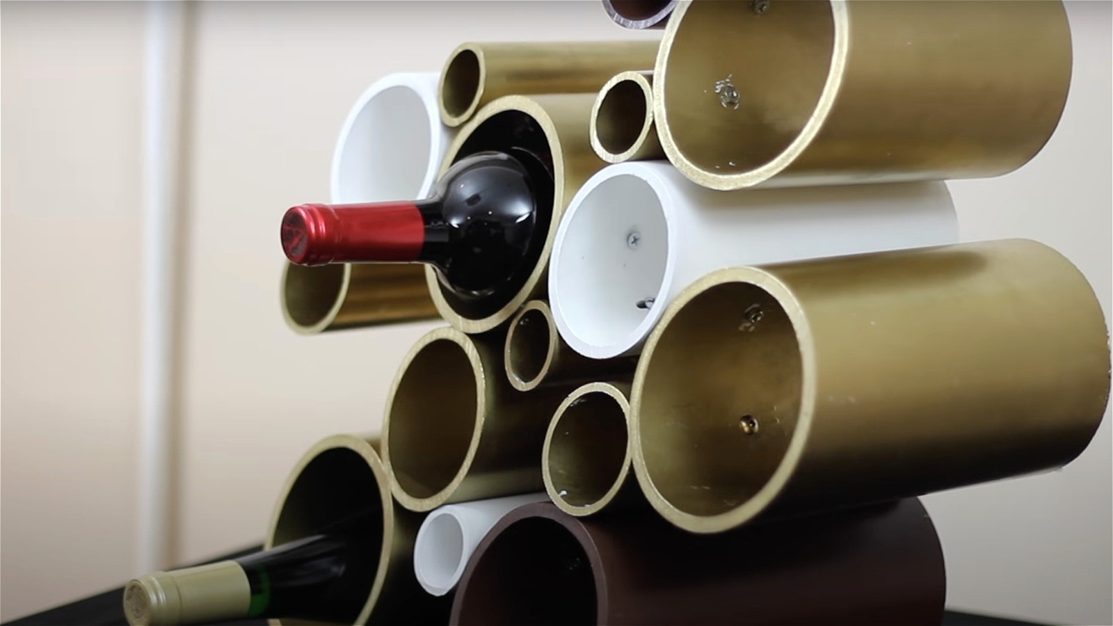 DIY A Custom Wine Rack By Upcycling Some Old PVC Pipes