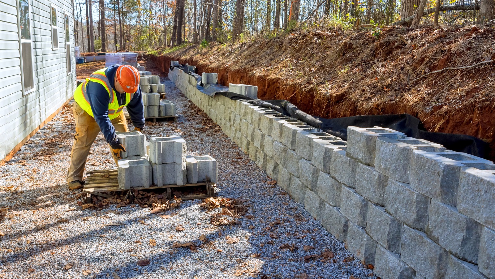 Build Cinder Block Sloping Wall