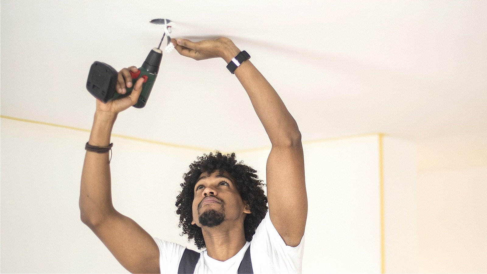 The Safety Hack When Using A Power Drill On The Ceiling