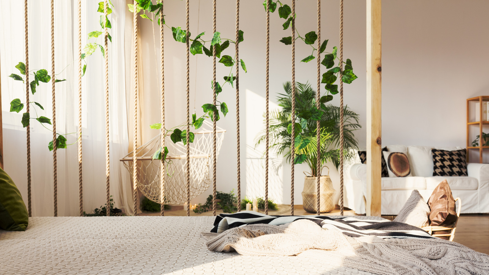 This DIY Rope Wall Has To Be The Coolest Room Divider We've Ever Seen