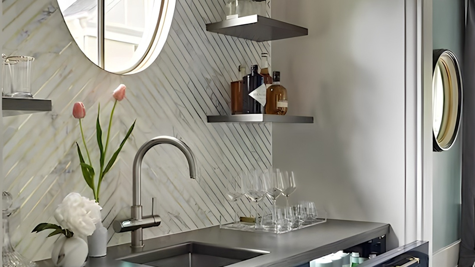 Transform Your Window Into A Stylish Bar With This Easy Shelf Hack